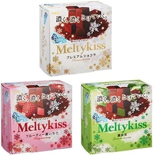 Meiji Meltykiss fresh chocolate 56g Melty Kiss vanilla, green tea, strawberry, Japanese caramel ...