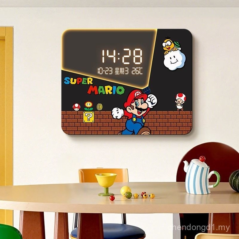 Mario Meter Box Decorative Painting Digital Display Perpetual Calendar ...