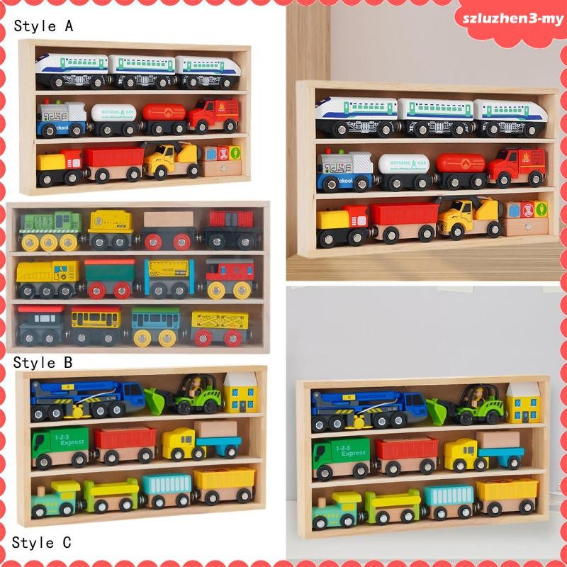 [SzluzhenbcMY] Wooden Train Toys Set Stacking Train Storage Case Gift ...
