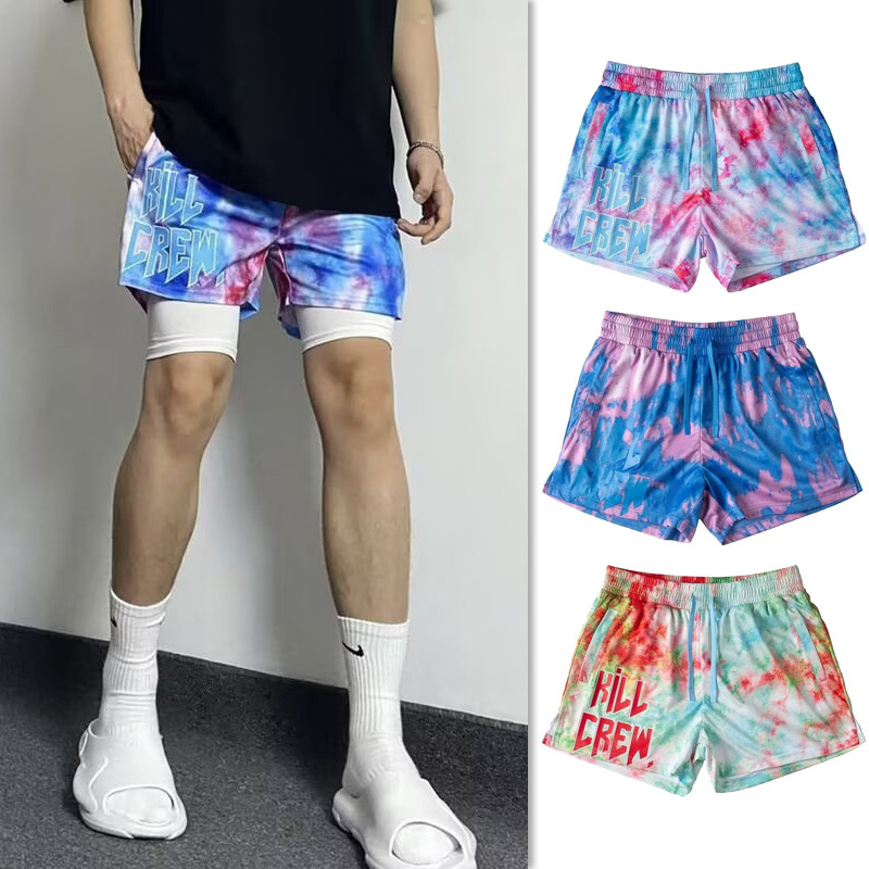 Men's American Street Style Colorful Printed Mesh Shorts Basketball ...