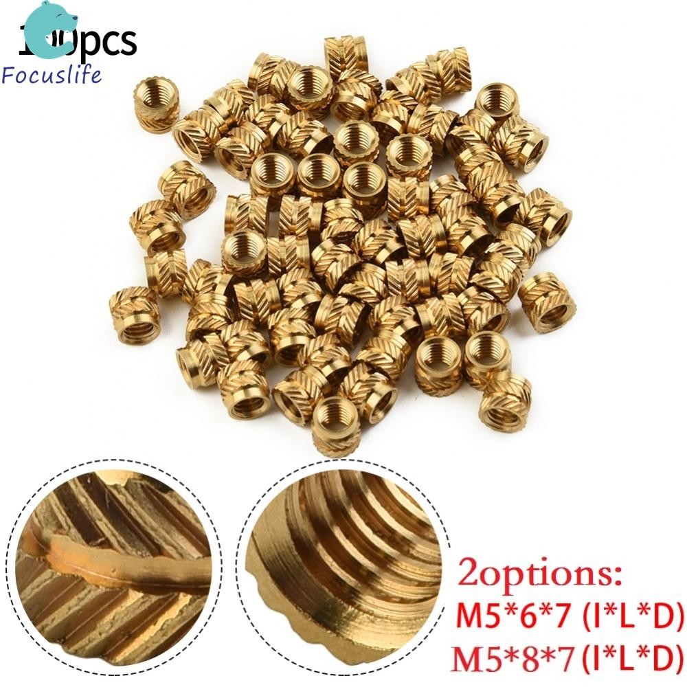 Self Clinching Brass Insert Nuts M5 100pcs Knurled and Threaded for ...