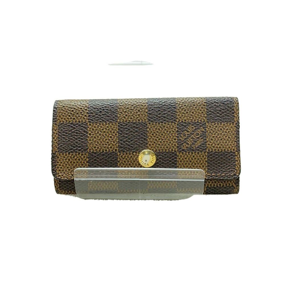 LOUIS VUITTON Key Case Multiclé 4 _ Damier Ebene BRW PVC Hardware ...