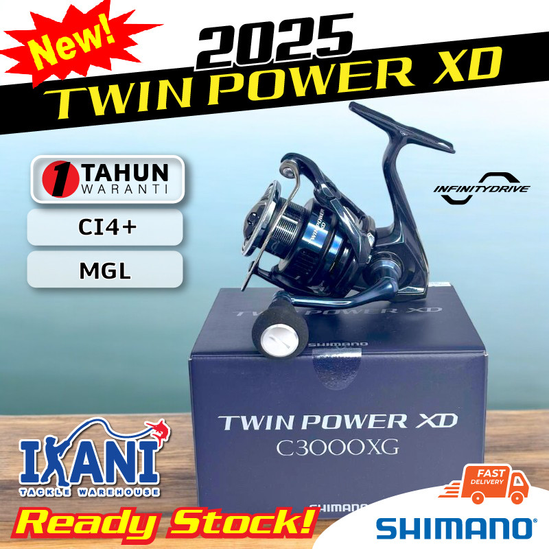 SHIMANO TWIN POWER XD 2025 SPINNING FISHING REEL MESIN PANCING 3000/4000/5000 SALTWATER AIR ...