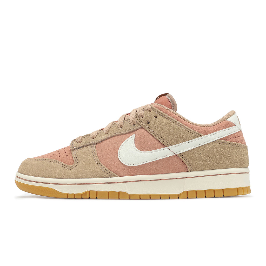 Nike Casual Shoes Dunk Low Retro SE Men's Khaki Brick Red Suede Tube ...