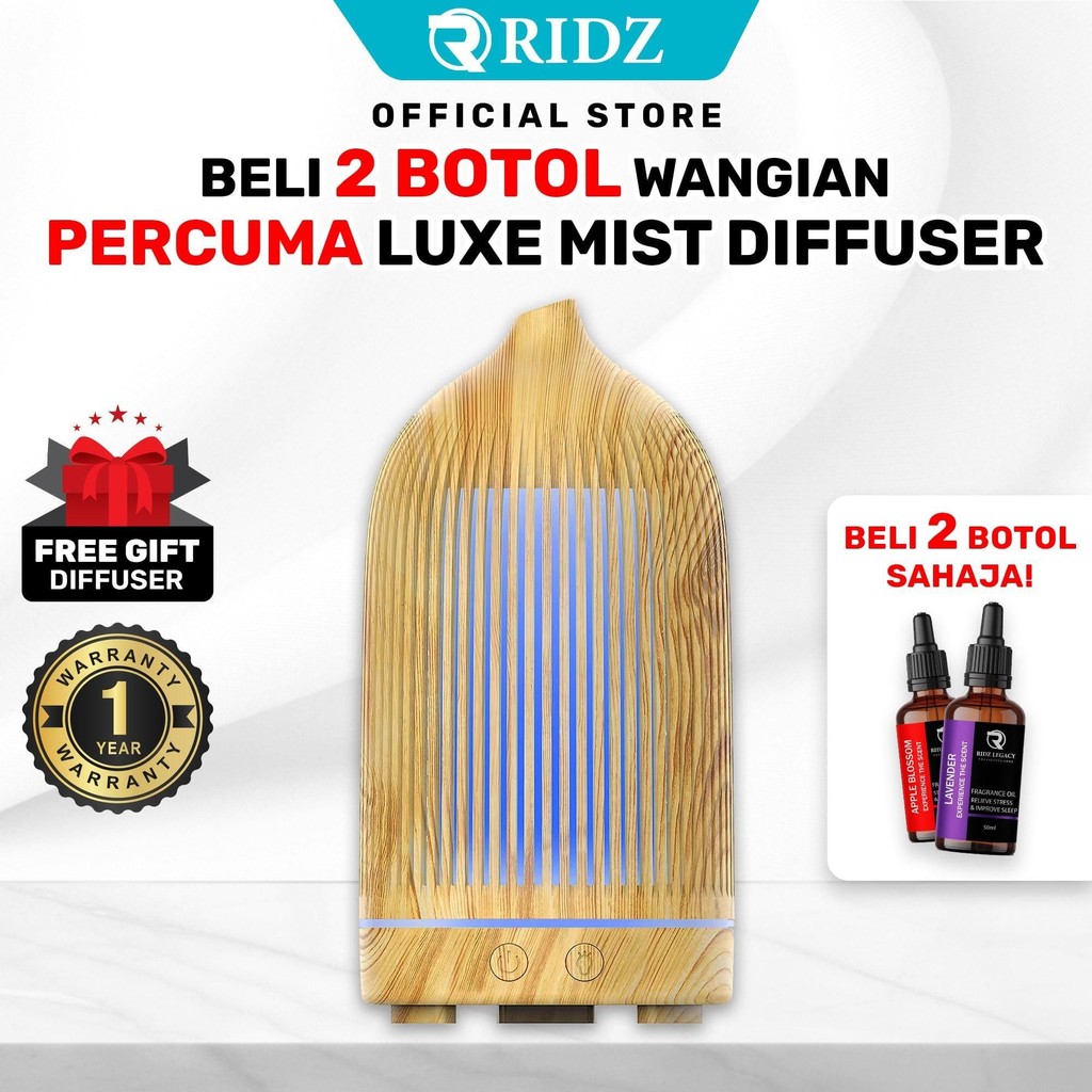 Ridz Beli 2 Wangian Percuma Luxe Mist Diffuser Light Wood Rumah Mewangi ...