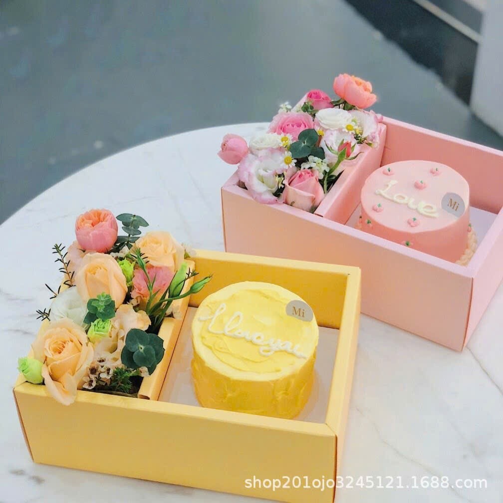 Transparent Mica box with 2 compartments with handle, holds cakes and ...