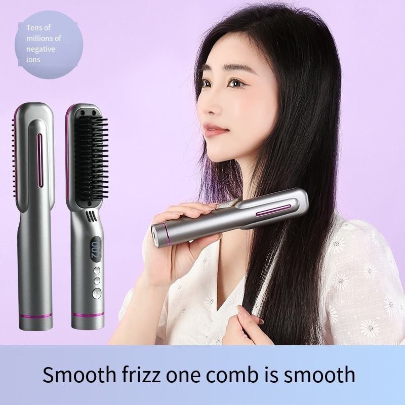 Wireless Hair Straightening Comb 2 in 1 Ceramic Hair Straightening ...