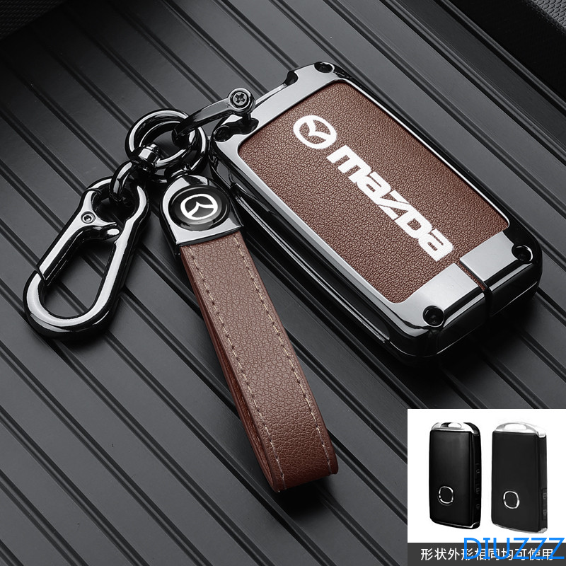 2/3/4 Button Alloy Leather car key case full cover shell for Mazda cx5 ...