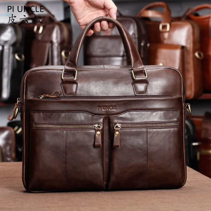 Pi Liushu Beg Tangan Kulit Tulen Lelaki Beg Tangan Perniagaan Lapisan ...