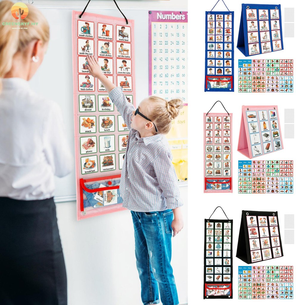 Kids Visual Schedule Calendar Chart Hanging Daily Chore Routine Chart ...