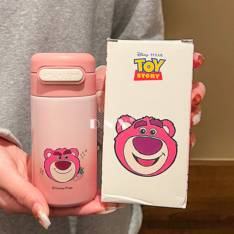 Penutup Balik Beruang Strawberi Botol Air Kanak-kanak Kartun Comel Cawan Tertebat Mini Portable ...