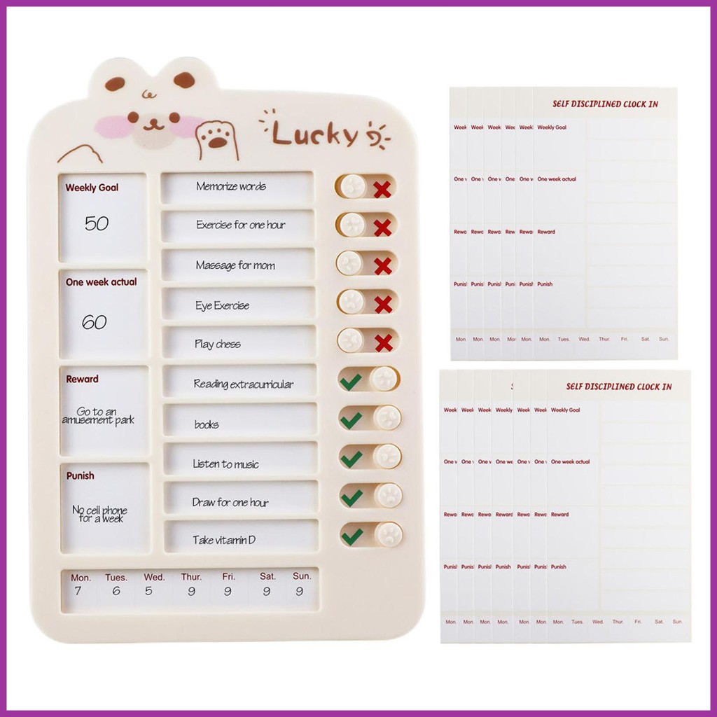 Sliding Studies Chore Chart Cartoon Checklist Chore Chart for Children ...