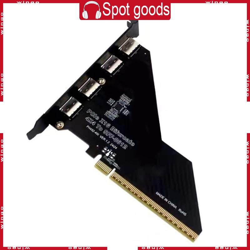 WIN PCIe 4 0 X16 Splitter Card 4 Port PCIE X4X4X4X4 to OCulink SFF 8612 ...