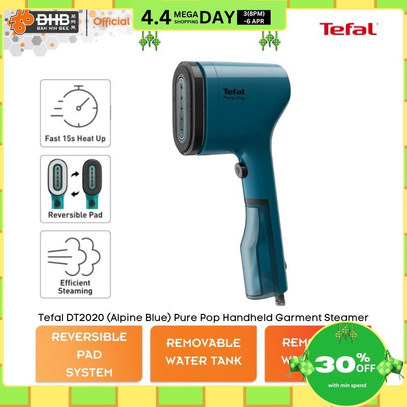 Tefal Pure Pop Handheld Garment Steamer DT2024 Ultra Fast Reversible ...