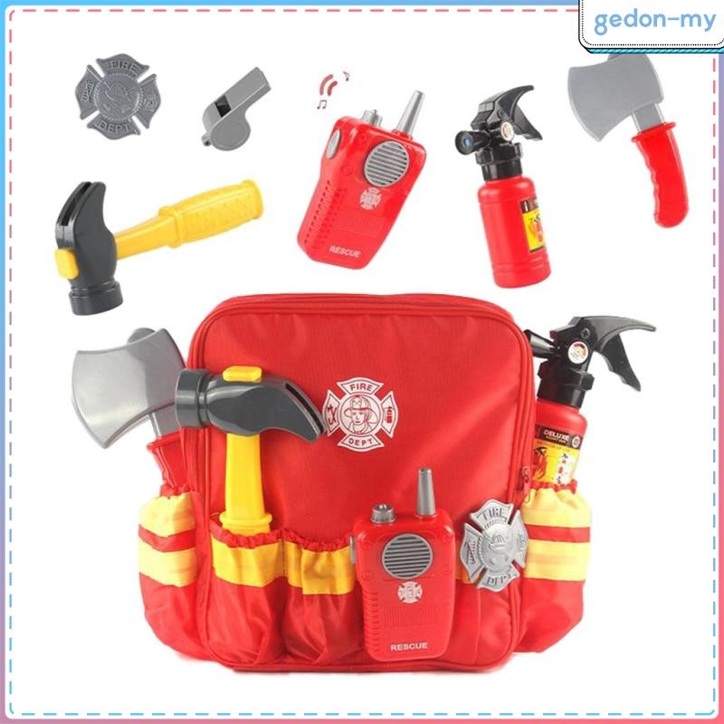 [GedonMY] 7 Pieces Cosplay Fire Brigade Costume Fireman Suit Education ...