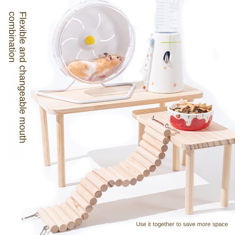 hamster house Hamster Cage Two-Tier Platform Stair Platform Wooden ...
