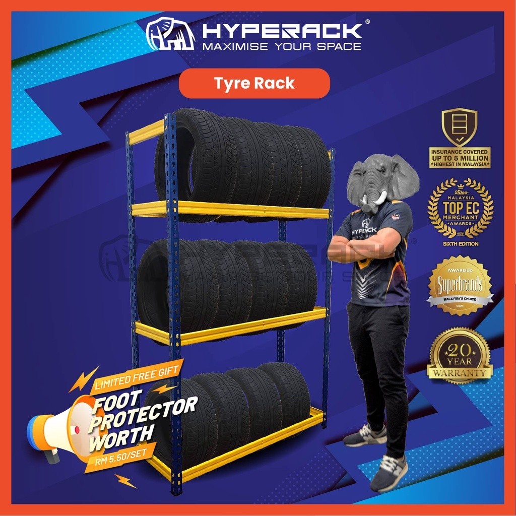 SUPERACK Tire Rack Shelf Rack Storage Garage Rak Besi Tyre Rack Rim 15 ...