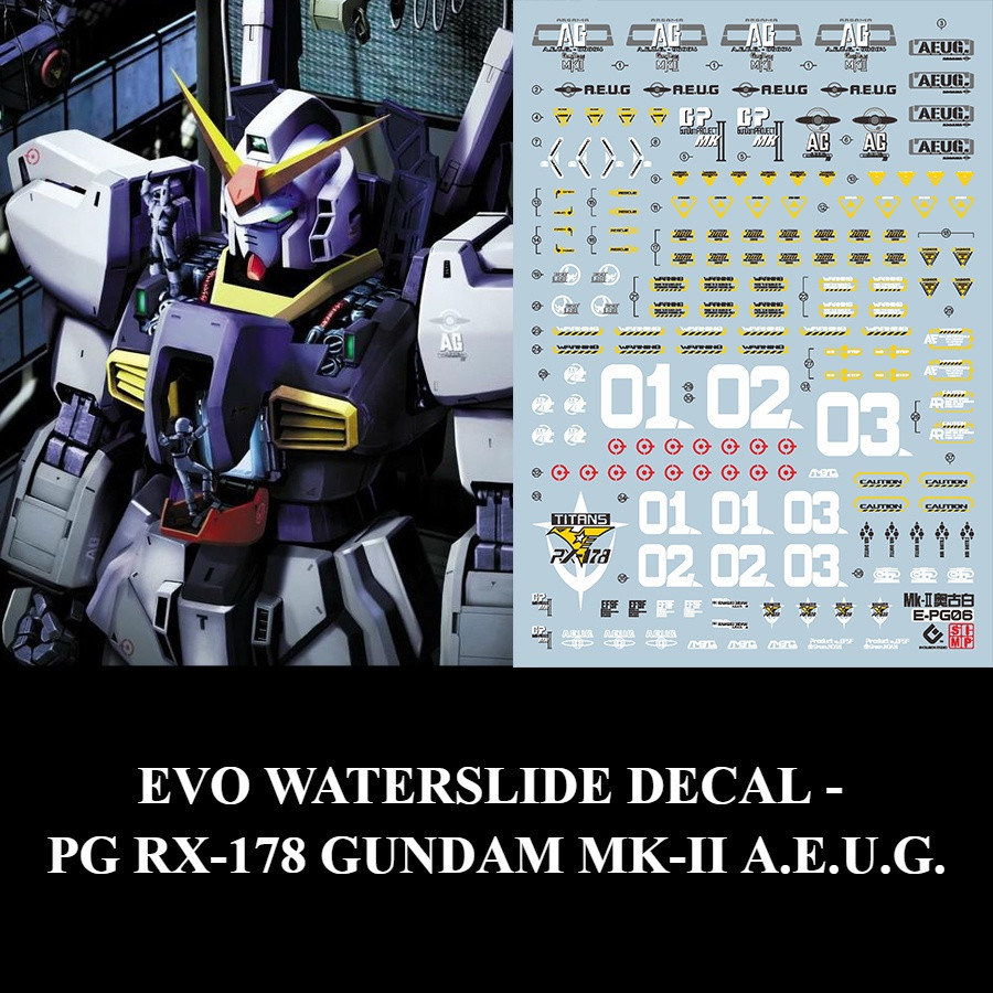 [EVO] Waterslide Decal - [PG06] PG 1/60 RX-178 Gundam Mk-II White [A.E.U.G.] (Fluorescent ...