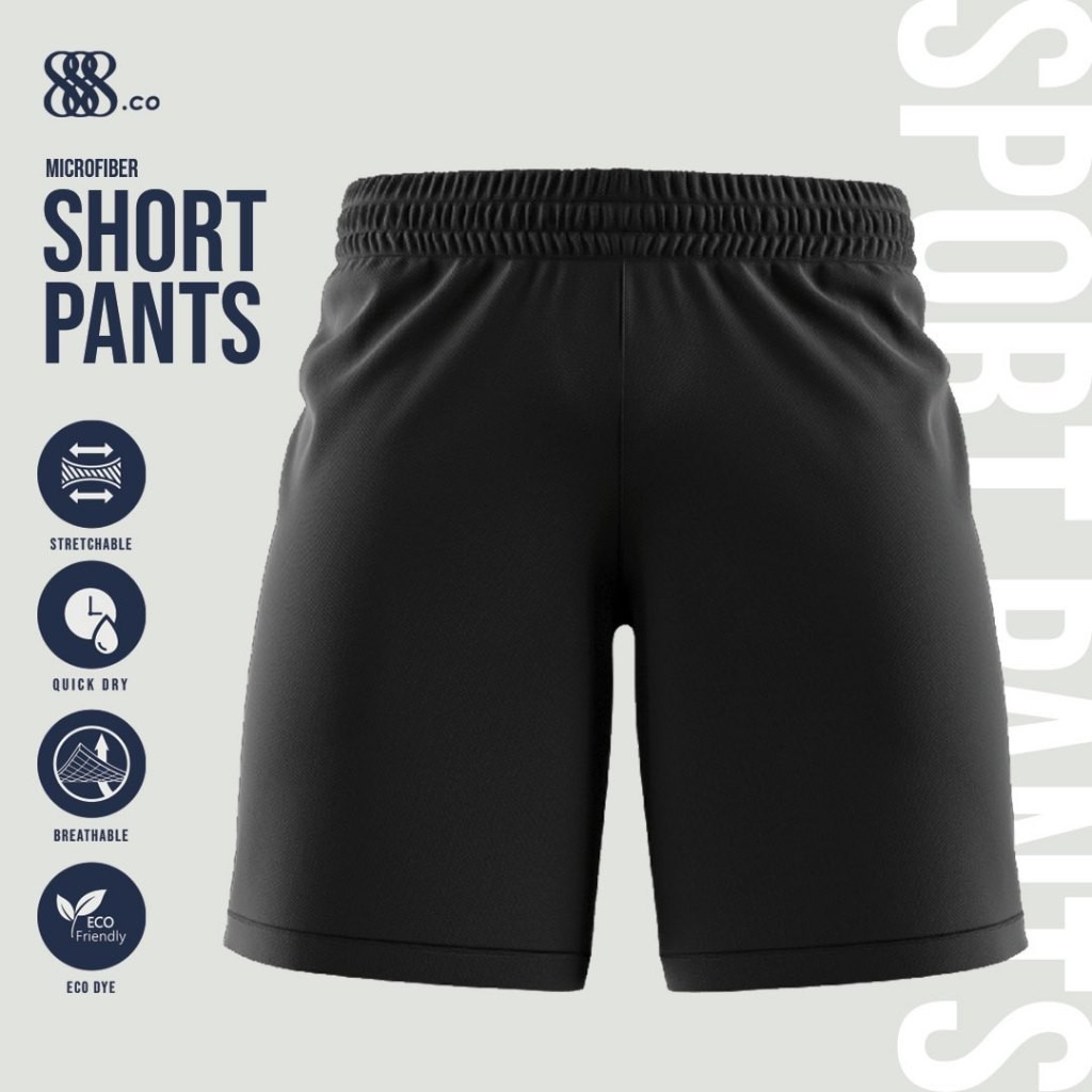 888co Aerofit Sport Pant Short Seluar Pendek Sukan Microfiber Pant ...