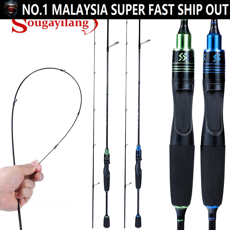 SP Sougayilang Fishing Rod 1.8-2.1m Spinning Fishing Rod 2 Sections Solid Tip Micro-jigging Rod ...