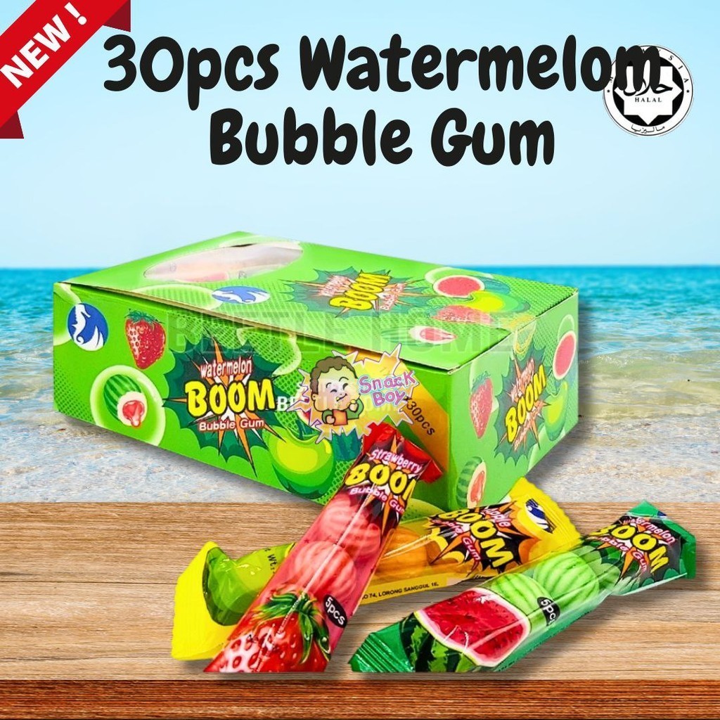 30pcs Watermelon Boom Bubble Gum / Chewing Gum (Watermelon / Strawberry ...