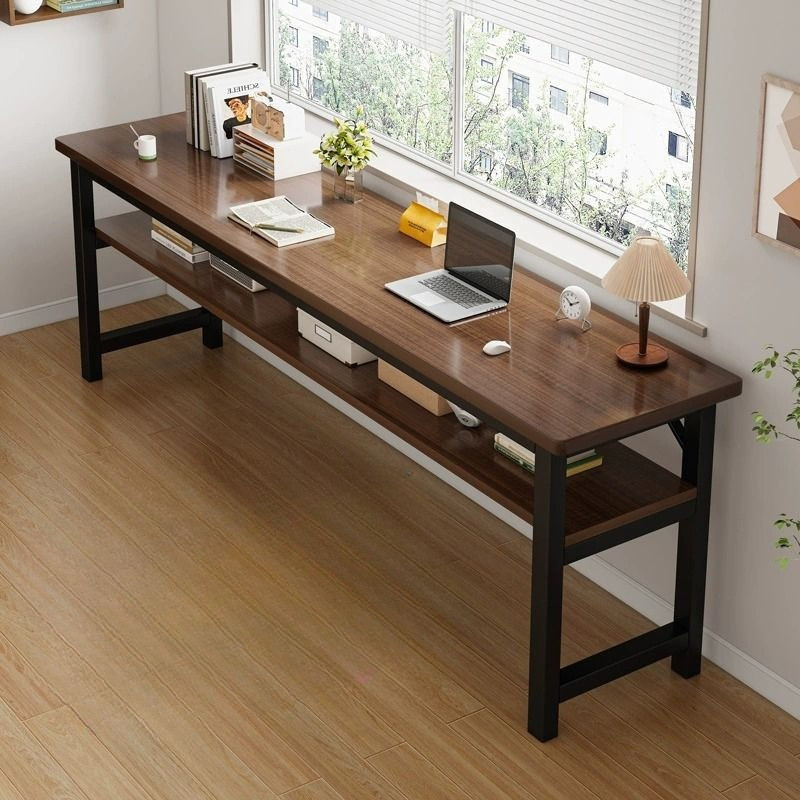 Computer Desk Bedroom and Household Double Study Long Table Wall Narrow ...