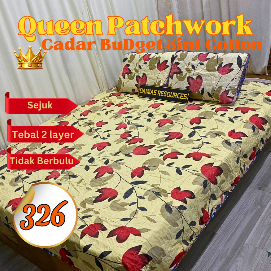 PATCHWORK kilang CADAR 3 IN 1 SAIZ QUEEN CORAK BUNGA/KARTUN REJECT ...