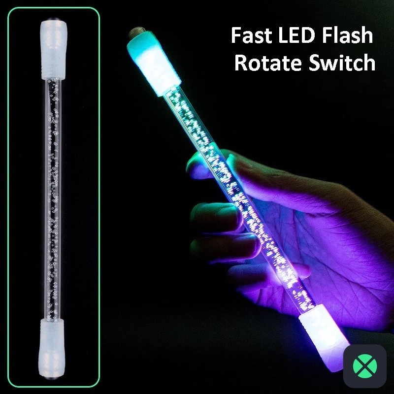 1F Cool LED Flash Finger Spinning Pen / Spinner Kid Toy Adult Stress ...