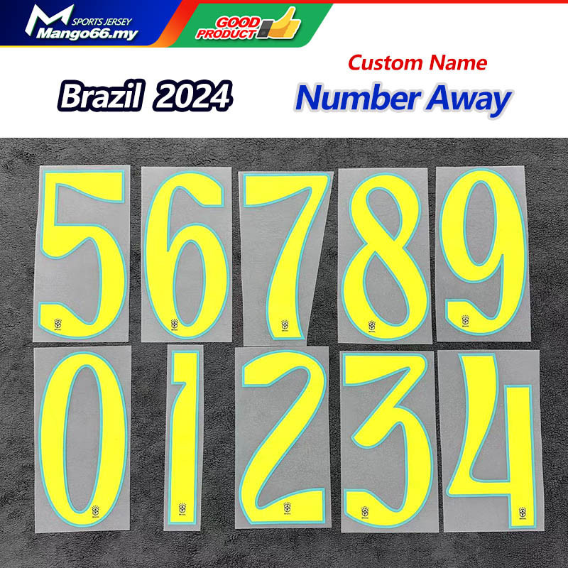 Brazil 2024 Away [Number] Customized Shirt Number/Customized Name ...