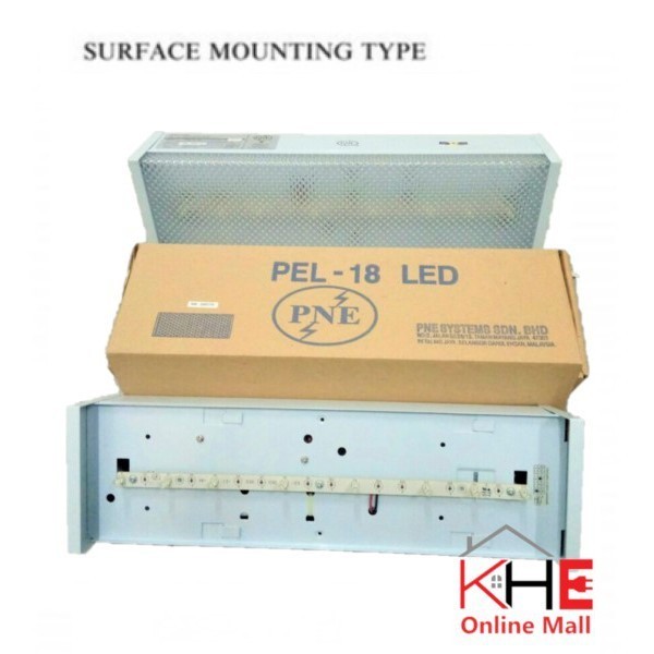 PNE PEL-18LED, Surface Mounting LED Self-Contained Emergency Light / Lampu Kecemasan LED (Bomba ...