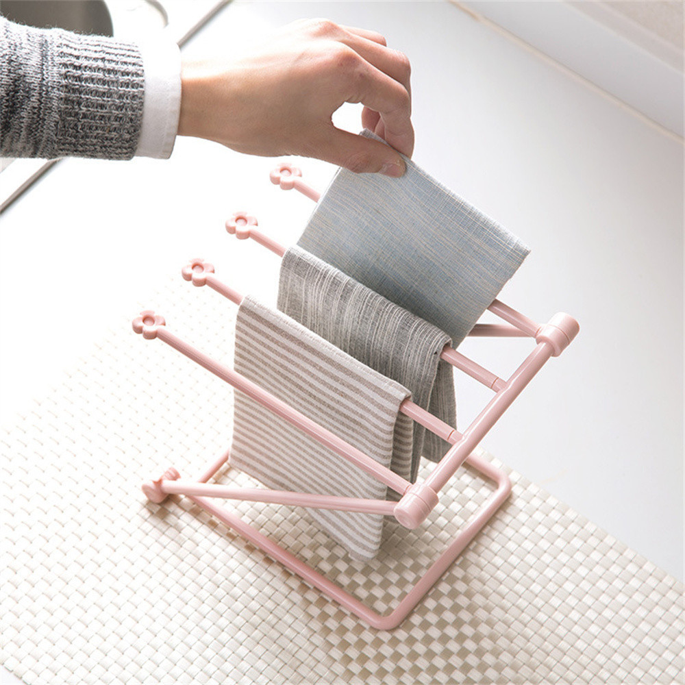 Vertical Foldable Countertop Towel Rack, Drainer Organiser, Kitchen ...