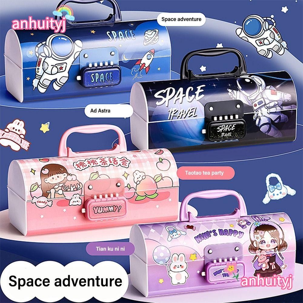 LANJ Pen Box, Large Capacity Multi-Function Pencil , Cartoon With ...