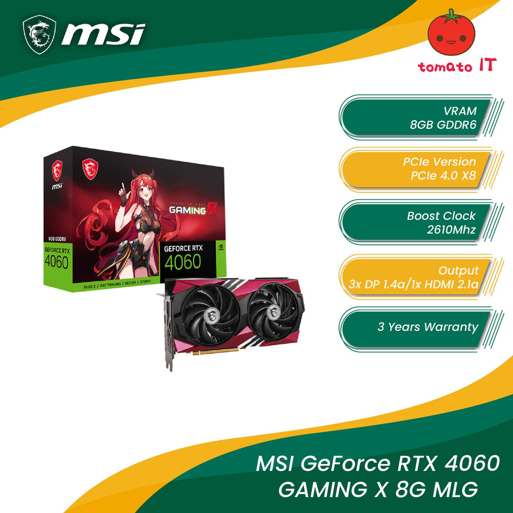 MSI GeForce RTX 4060 GAMING X 8G MLG 8GB GDDR6 | Shopee Malaysia