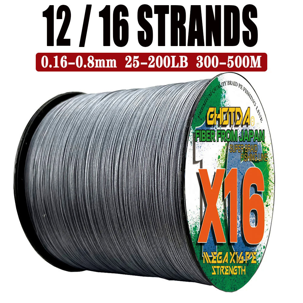 GHOTDA X16 tali pancing benang 500M 300M PE Fishing Line Sea Fish Boat ...