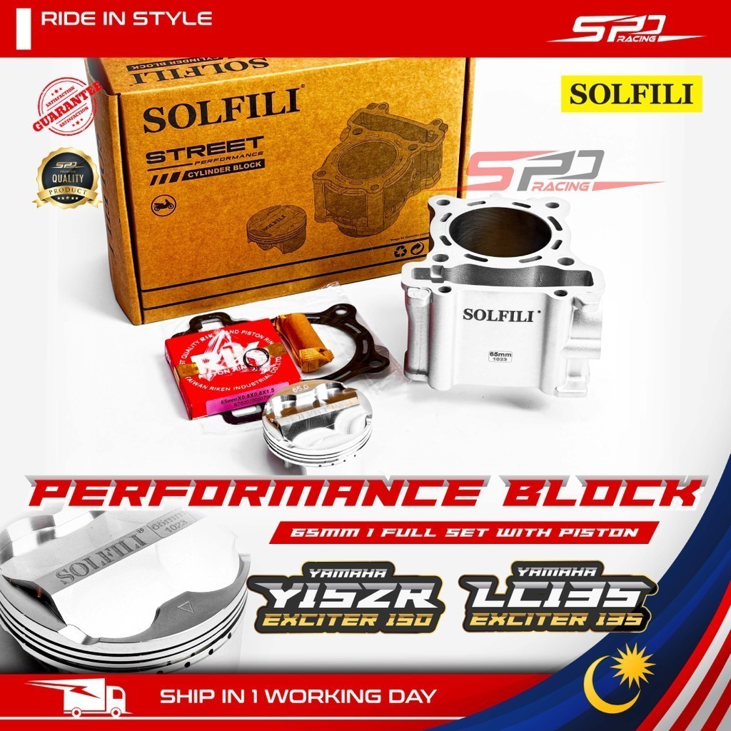 Y15 LC Cylinder Block Kit Set 65MM Ceramic Type Street Performance ...