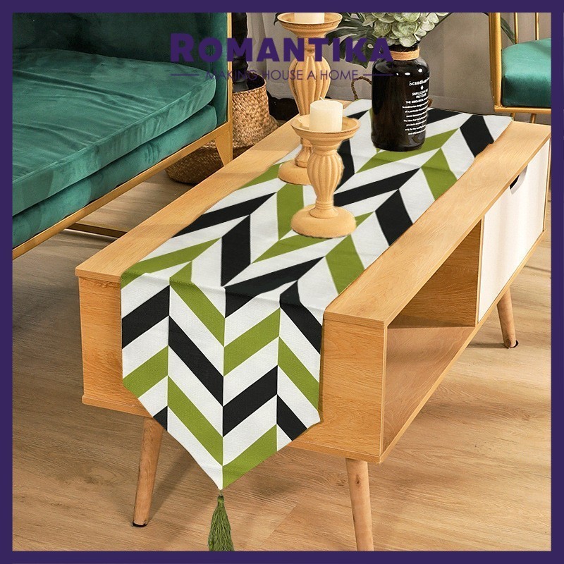 Romantika Pattern Table Runner 2m with Tassel Farm Style Table Cloth ...