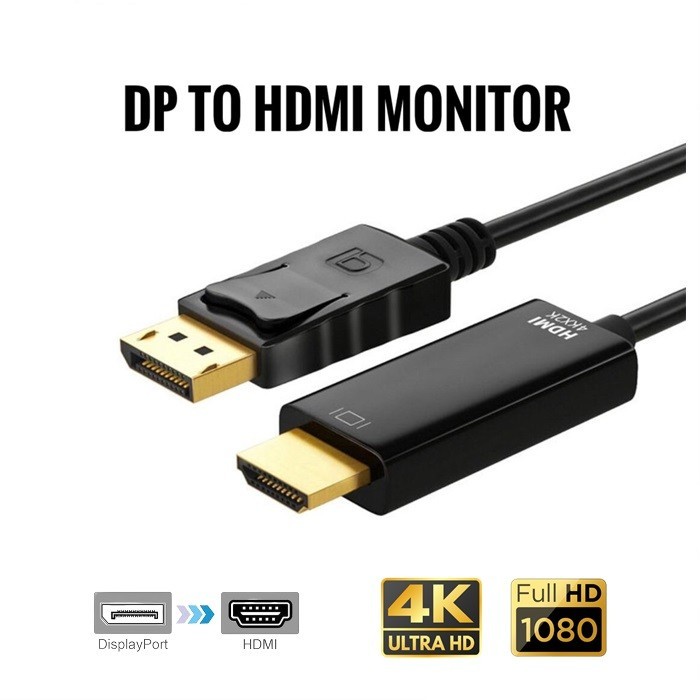 DisplayPort DP to HDMI 4K/1080P monitor Cable Converter Adapter 1.8 ...