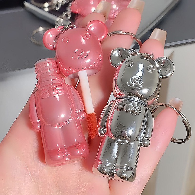 ZVEV bear lip mudmatte foggy velvet lip glazelipstick keychain pendant ...