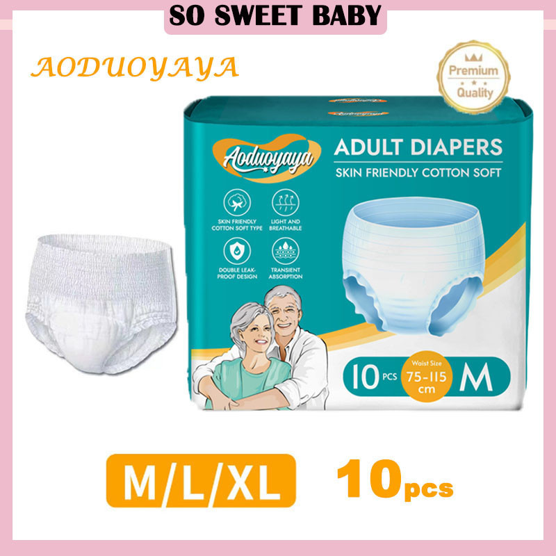 AODUOYAYA Adult Diapers Pants High Absorba Soft Pull Up Pants M/L/XL ...