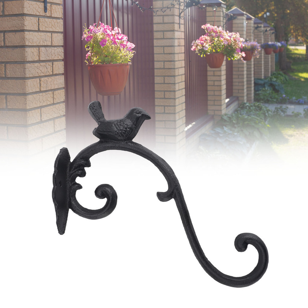 TIM-Plant Hanger Iron Outdoor Hanging Bracket Wall Hook For Bird Feeder ...