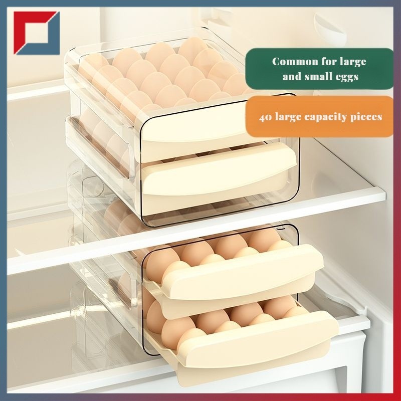Egg storage box drawer style double-layer fresh egg box egg box storage ...