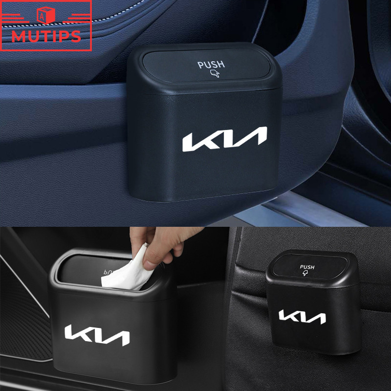 KIA Car Mini Dustbin Box Flip Lid Dustbin Garbage Storage Hanging Back ...