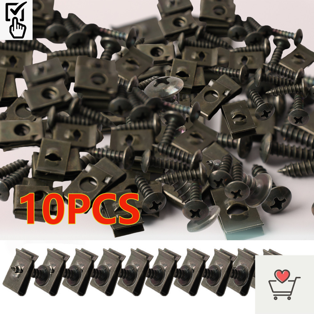 MBR 10Sets Metal U-type Clip with Screw for Car Bumper Fender Trim ...