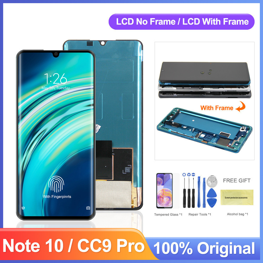 6.47" Original Xiaomi Mi Note 10 Note 10 Pro CC9 Pro LCD Display Touch Screen With Frame ...