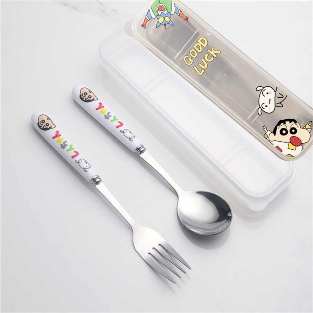 Crayon Shin-chan Stainless Steel Spoon Fork Chopstick Cutlery Set ...