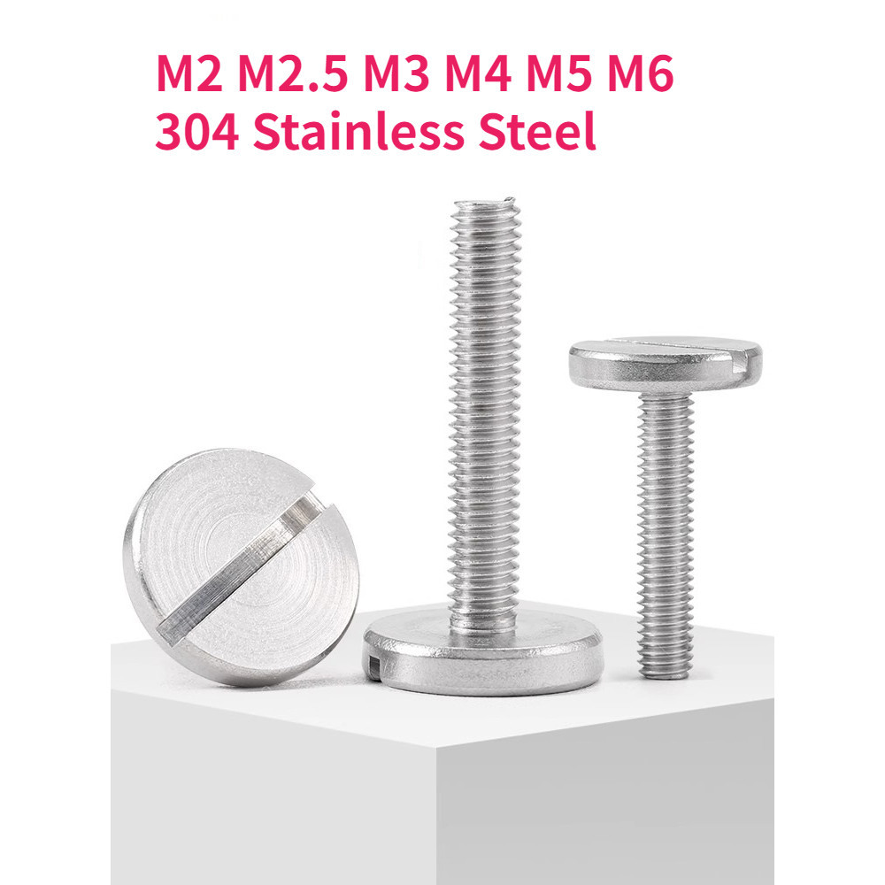 M2 M2.5 M3 M4 M5 M6 304 Stainless Steel Flat Big Round Slotted Head ...