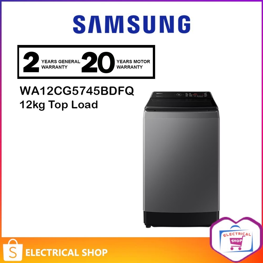 Samsung 12KG Top Load Washer WA12CG5745BDFQ with Ecobubble Washing ...