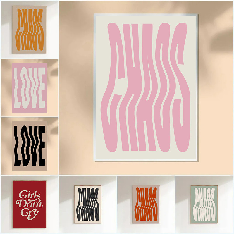 Chaos Typography Wall Art Posters and Ptint Picture Modernist Chaos ...