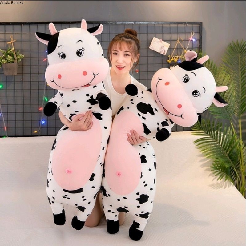 60cm Cow Bolster Stuffed Toy Standing Cow Doll with SNI Label | Shopee ...