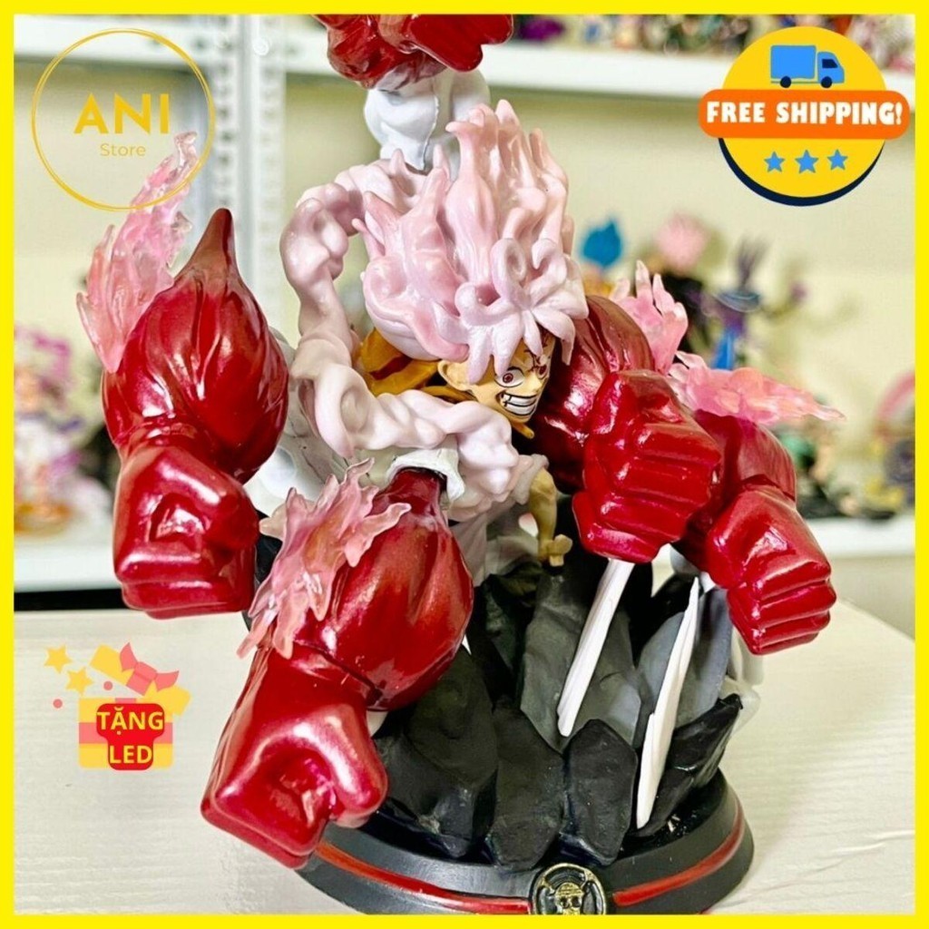 Luffy Gear 5 model with 5 red fists 17 cm high - One Piece Toy Model ...